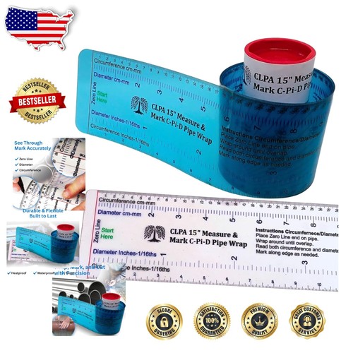 Precision 15" Pipe Measurement Tool | Durable Wrap Around Design for ...