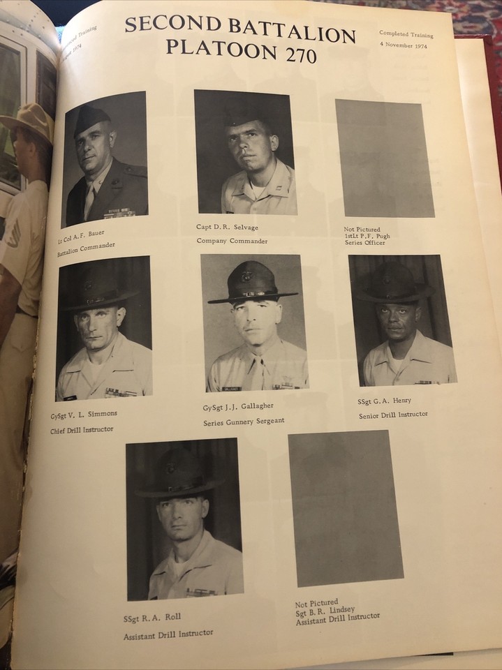 Original 1974 Marine Corps Platoon 270 Yearbook Recruit Depot Parris ...
