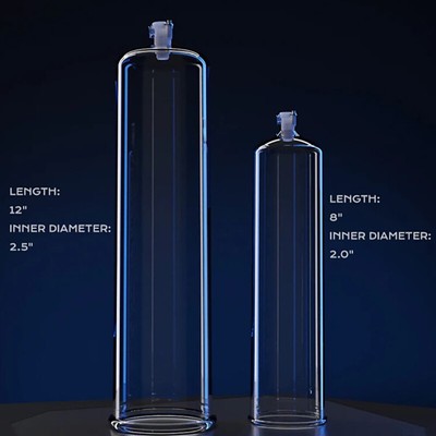 Cylinder for Penis Pump Untapered 8 & 12 Inch with Female Valve with ...