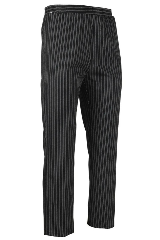 Chef Pants Cook Kitchen Trousers Catering Work Baggy Elastic Waist ...