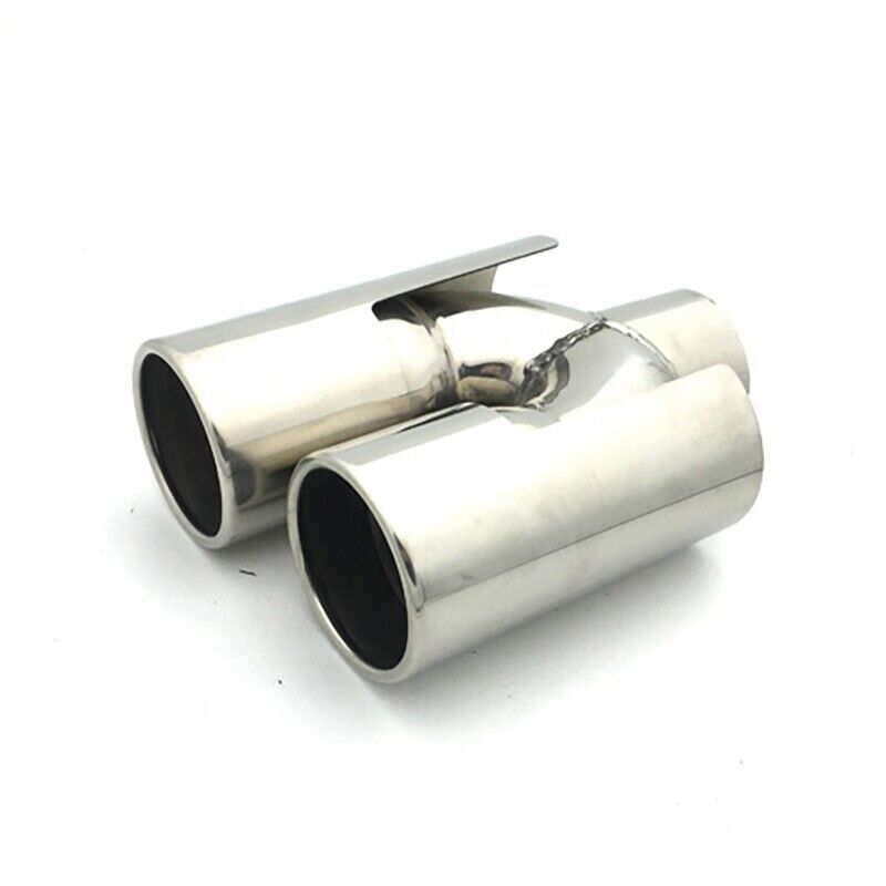 63MM 2.5'' Universal Dual Car Exhaust Tip Pipe Muffler Tail Pipe Chrome ...