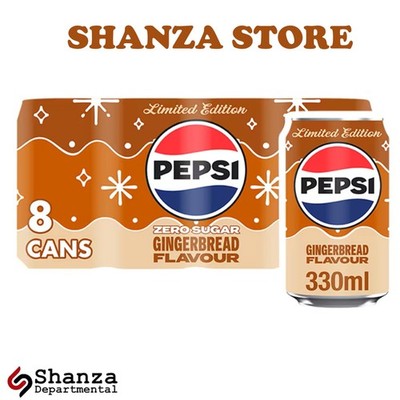 Pepsi Gingerbread Zero Sugar 8x330ml Limited Edition| UK Free And Fast ...
