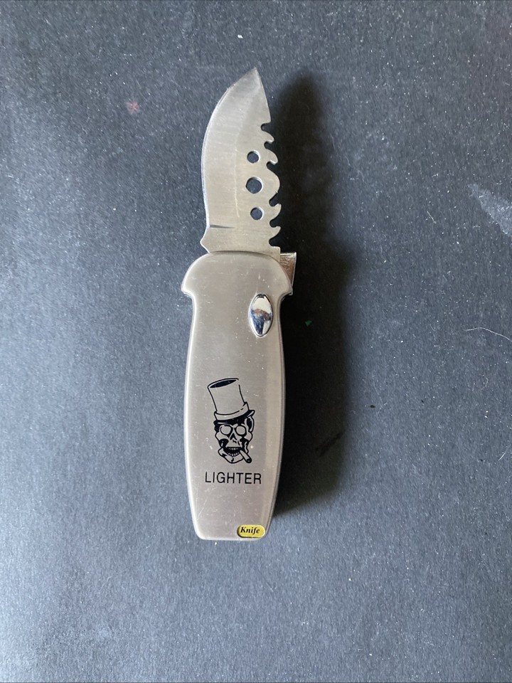 LIGHTER KNIFE SWITCHBLADE REFILLABLE BUTANE LIGHTER GUN METAL | eBay