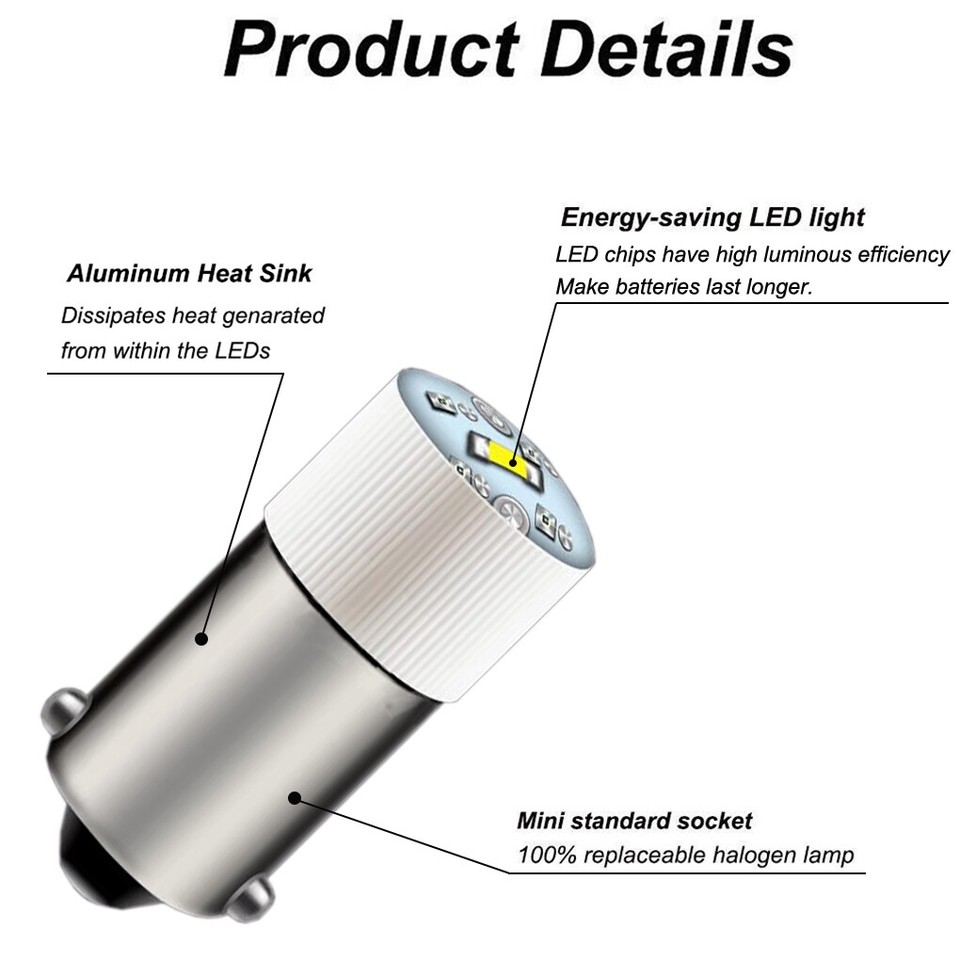 White 2445 light bulbs 24 Volt Bayonet Base LED bulb for Lionel Trains ...