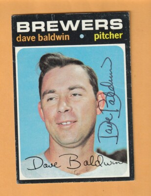Dave Baldwin Milwaukee Brewers AUTO Signed 1971 Topps Arizona Wildcats ...