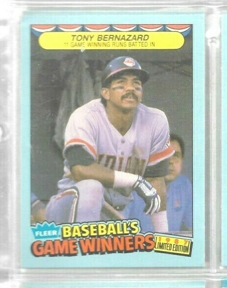1987 Fleer Baseball Game Winners Tony Bernazard Cleveland Indians #4 ...