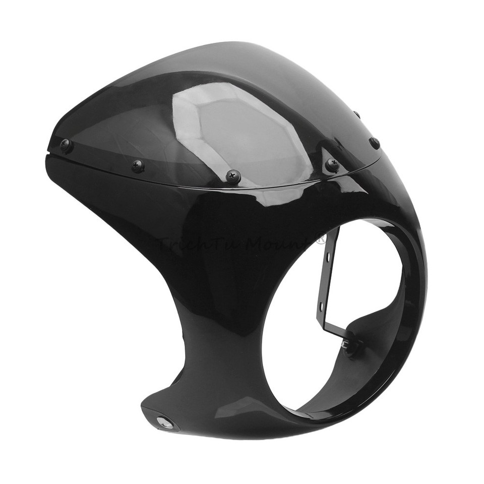 Universal Motorcycle 7" Round Headlight Fairing Windshield Cover For ...