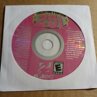 COLLECTOR'S EDITION - 251 eGames PC CD-ROM SOFTWARE * NO MANUAL * E ...