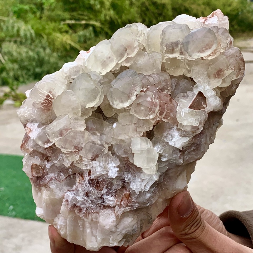 3.96LB Nature special cube Benz calcite quartz crystal specimen healing ...