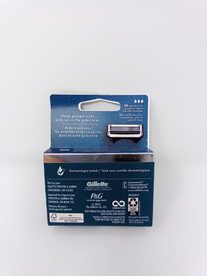 New Gillette Intimate Pubic Hair Razor Cartridges 4 Razor Blade Refills ...