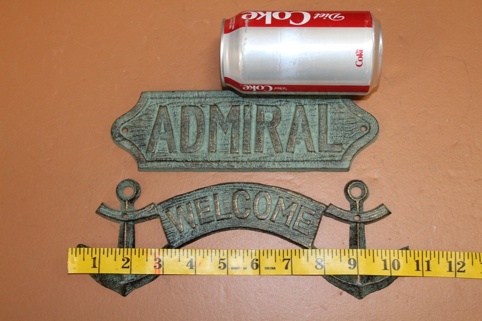 Welcome Admiral Door Sign Plaque For Home, Nautical Boat Anchors Plaque ...