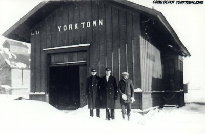 1916 Yorktown IA C B & Q Railroad Train Depot Real Photo REPRINT Post ...