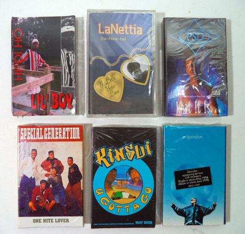Lot of (6) Rap R&B Cassette Tapes Singles Lil' Boy Kinsui PSD Quindon ...