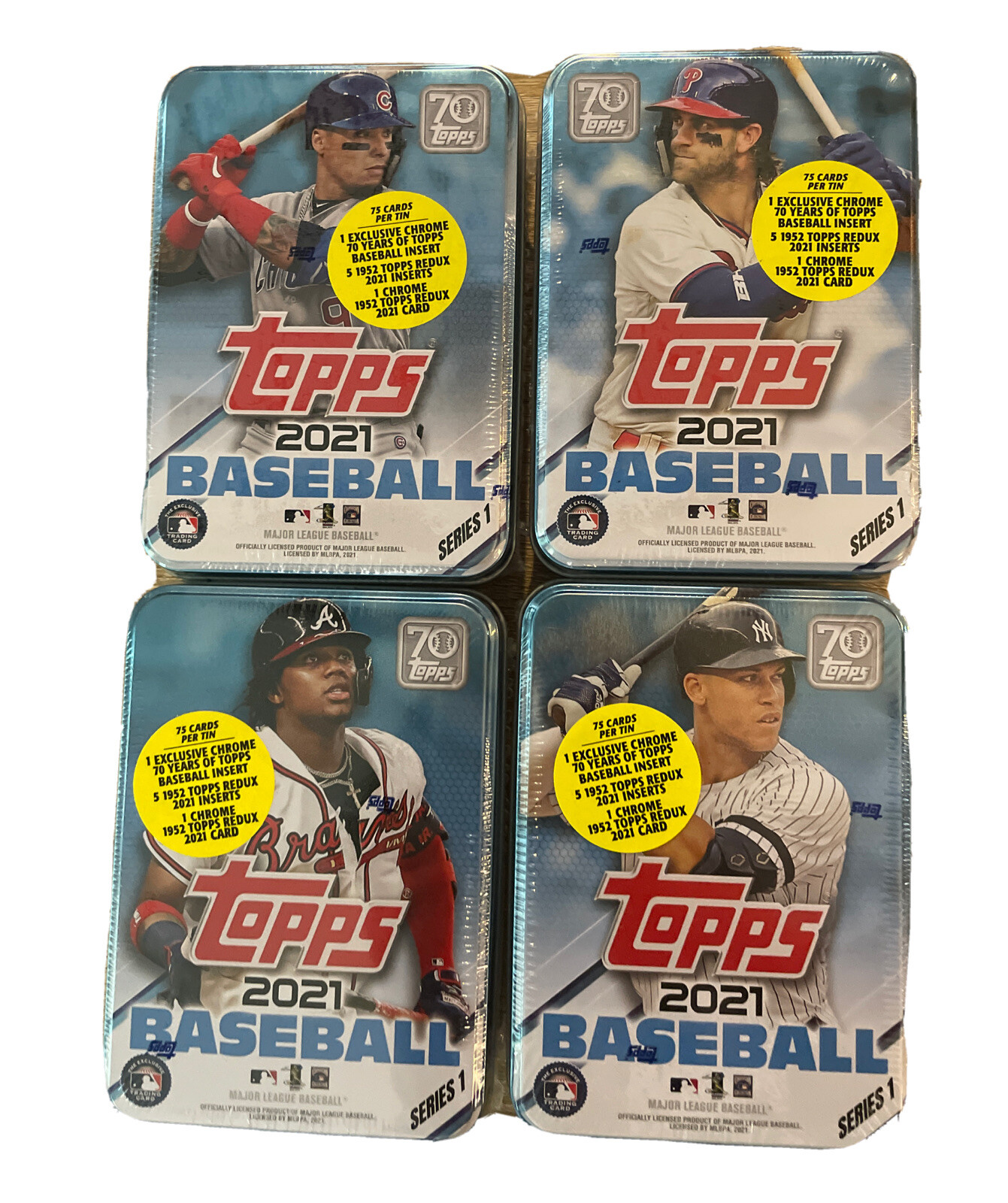 Topps 2021 Series 1 Baseball Tins - Set Of 4 - New Sealed!! | eBay