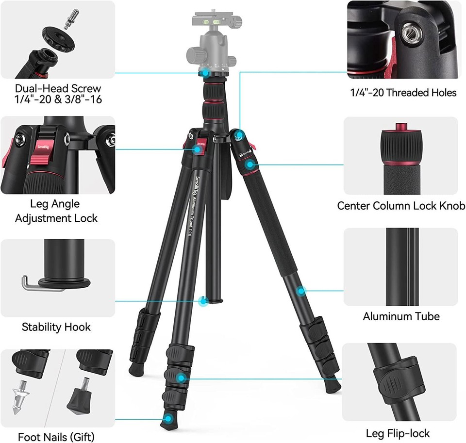 SmallRig Camera Tripod Monopod Ball Head Tripod fr Camera Max Load 33lb ...