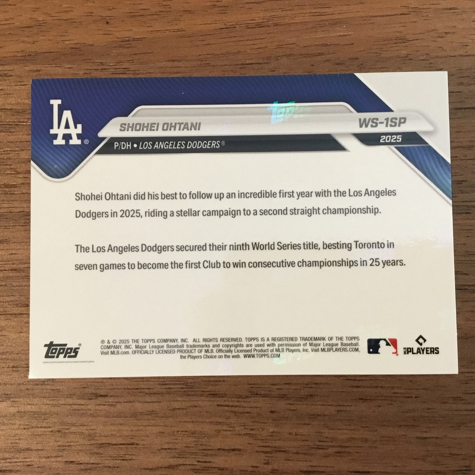 2025 Topps Now Los Angeles Dodgers World Series Champions Shohei Ohtani ...
