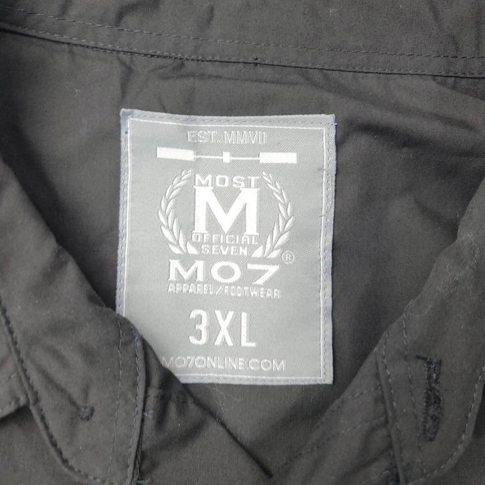 Most Official Seven MO7 Shirt Mens 3XL Black Gray Trim Button Up Short ...