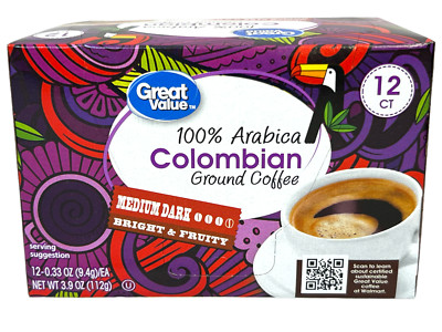 Great Value Colombian Medium Dark Roast Coffee K Cups 3.9 oz | eBay