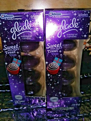 (8) GLADE Scented Oil Candle refills SWEET HOLIDAY TREAT | eBay