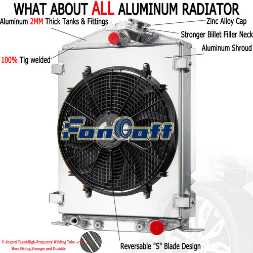 4-Row Radiator+Shroud Fan Fits 1932 FORD Street Rat Rod High Boy Chevy ...