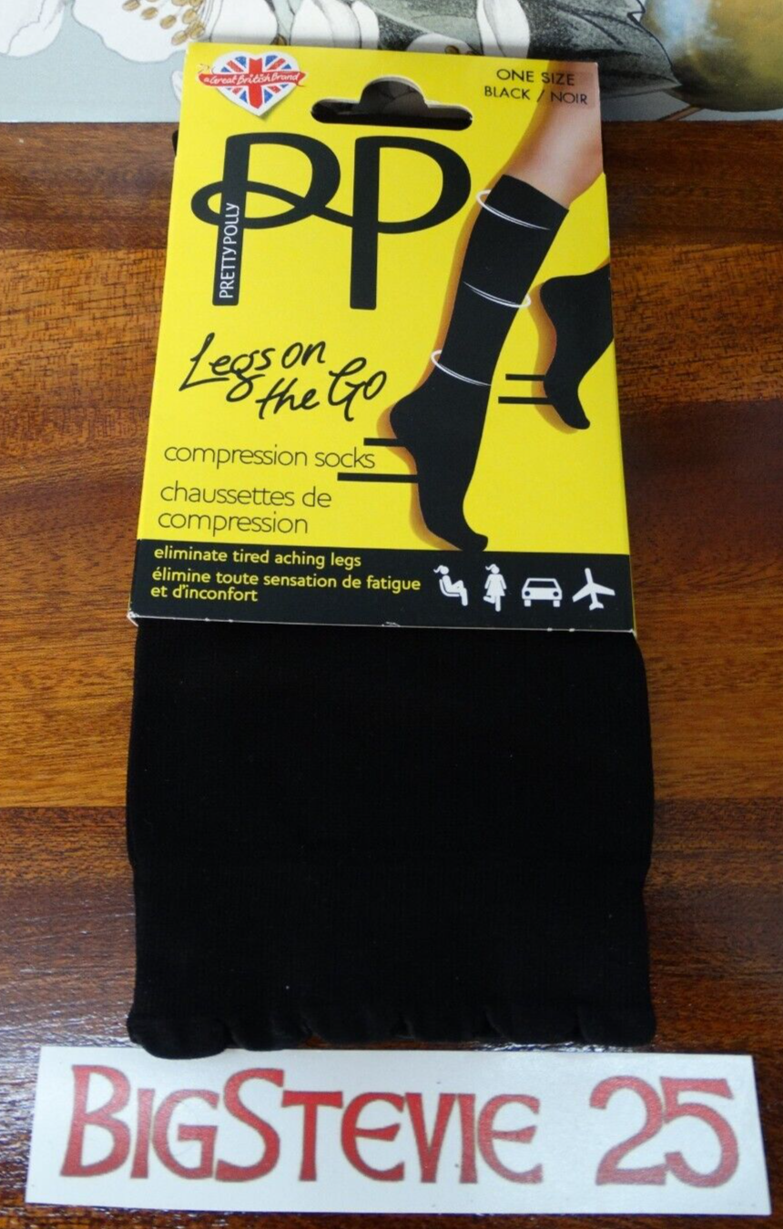 Flight Socks By Pretty Polly Legs On The Go Compression Socks Black OS ...