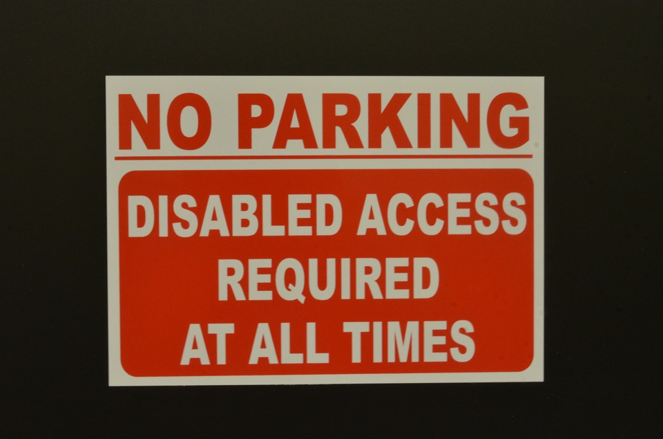 NO PARKING DISABLED ACCESS REQUIRED AT ALL TIMES sign or sticker 3 ...