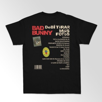 NEW ! Bad Bunny Debi Tirar Más Fotos Shirt | DTMF Merch | Reggaeton Fan ...