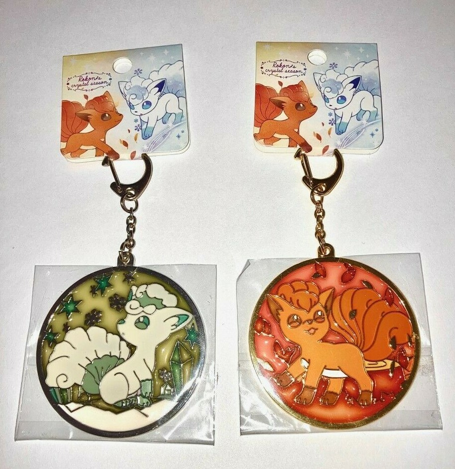 Pokemon Japan Alolan VULPIX Set of 2 Official Metal Keychain USA Seller ...