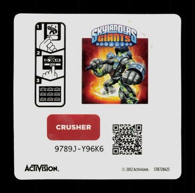 Crusher Skylanders Giants 2012 Activision Sticker | eBay