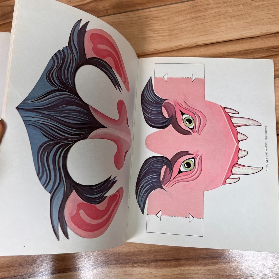 Vtg MONSTER MASKS Cut Make Book Michael Grater 70’s Halloween Costume ...