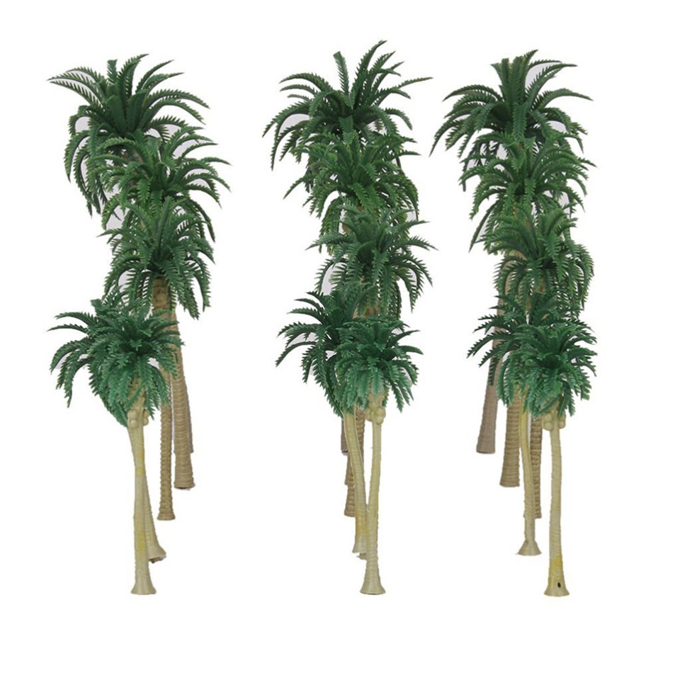 15pcs Scenery Model Coconut Palm Trees HO N Z Scale Tree Landscape Faux ...