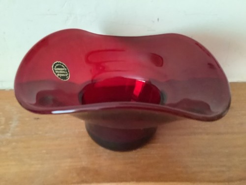 Vintage Sowerby Tyneside Glassware Ruby Red Glass Posy Vase New with ...