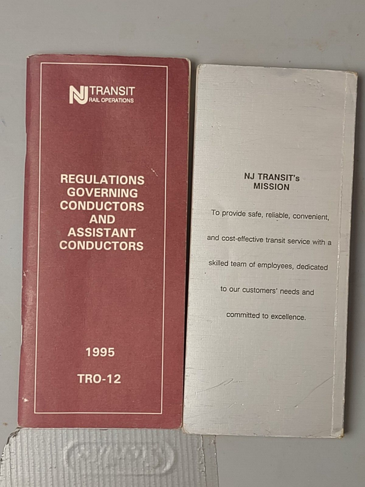 1995 NEW JERSEY TRANSIT NJT TRO-12 RULES FOR CONDUCTORS ASSISTANT ...