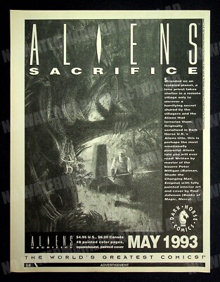 Aliens Sacrifice Dark Horse Comics 1993 Trade Print Magazine Ad Poster ...