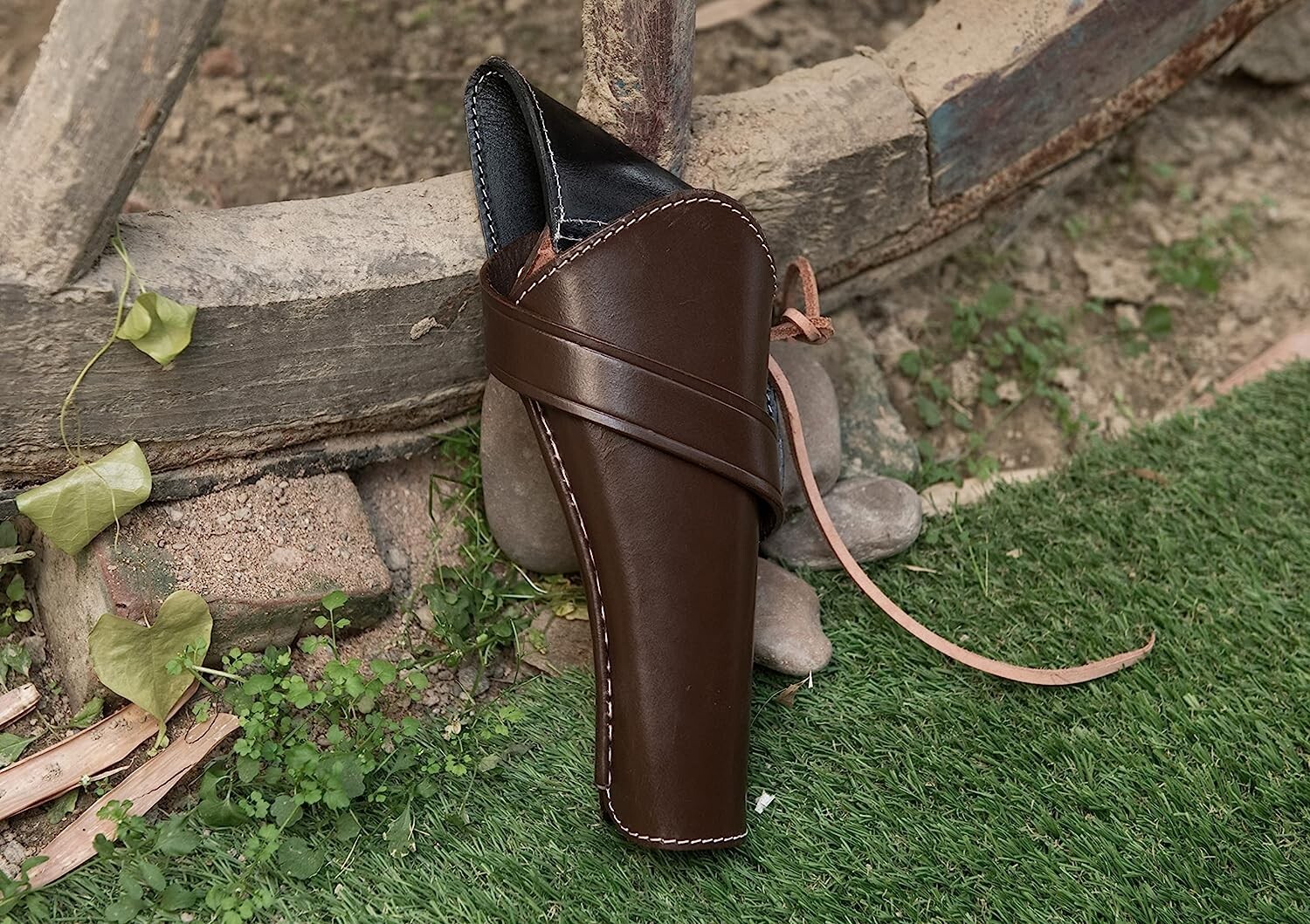 Leather Gun Holster Western Single Action Cowboy Cross Draw Colt Navy ...