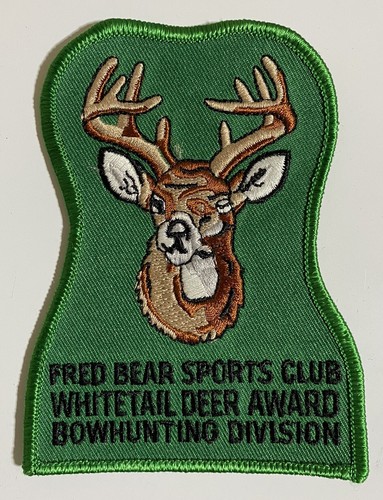 Fred Bear Sports Club Deer Award Bowhunting Division Patch Traditional ...