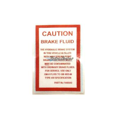 HOLDEN HK HT HG CAUTION BRAKE FLUID DECAL STICKERS | eBay