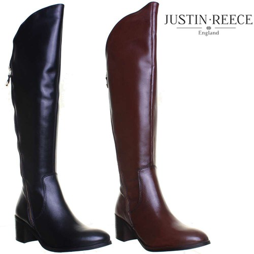 Justin Reece England Danielle Mujer Cuero Rodilla Alto Botas de Montar ...