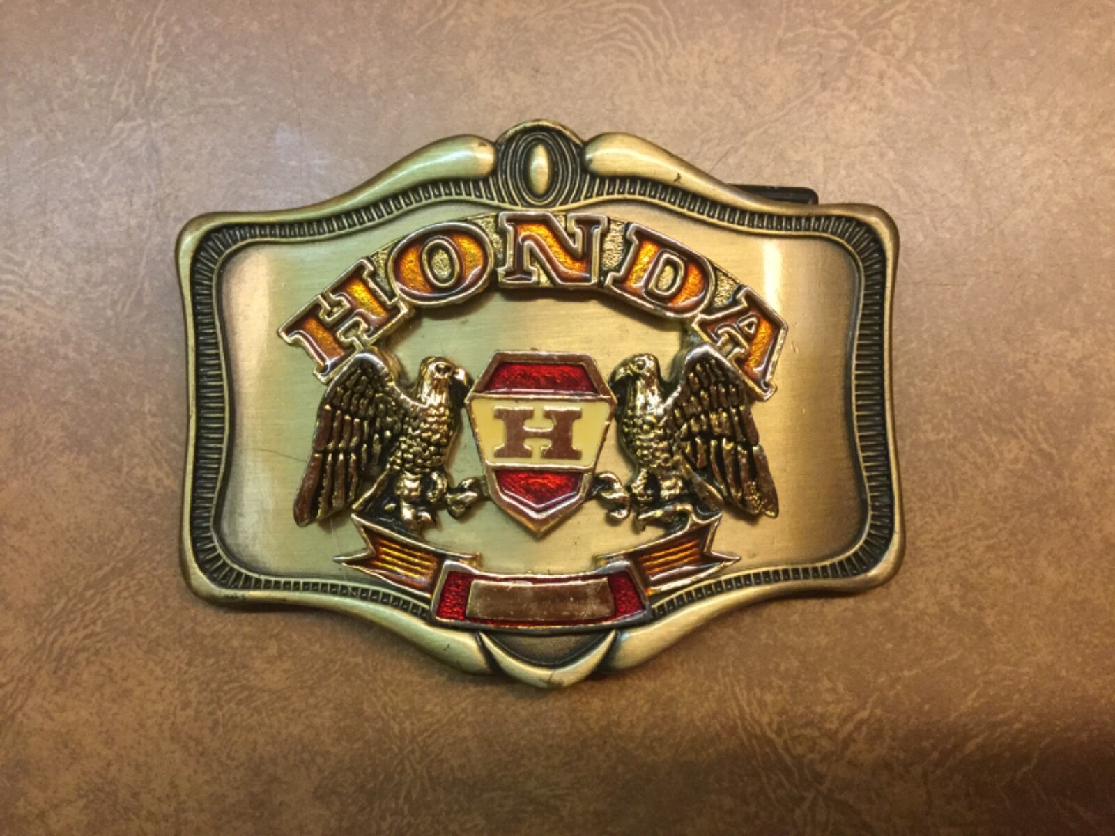 CLASSIC VINTAGE 1978 AHM HONDA MOTORCYCLE BELT BUCKLE - Gem