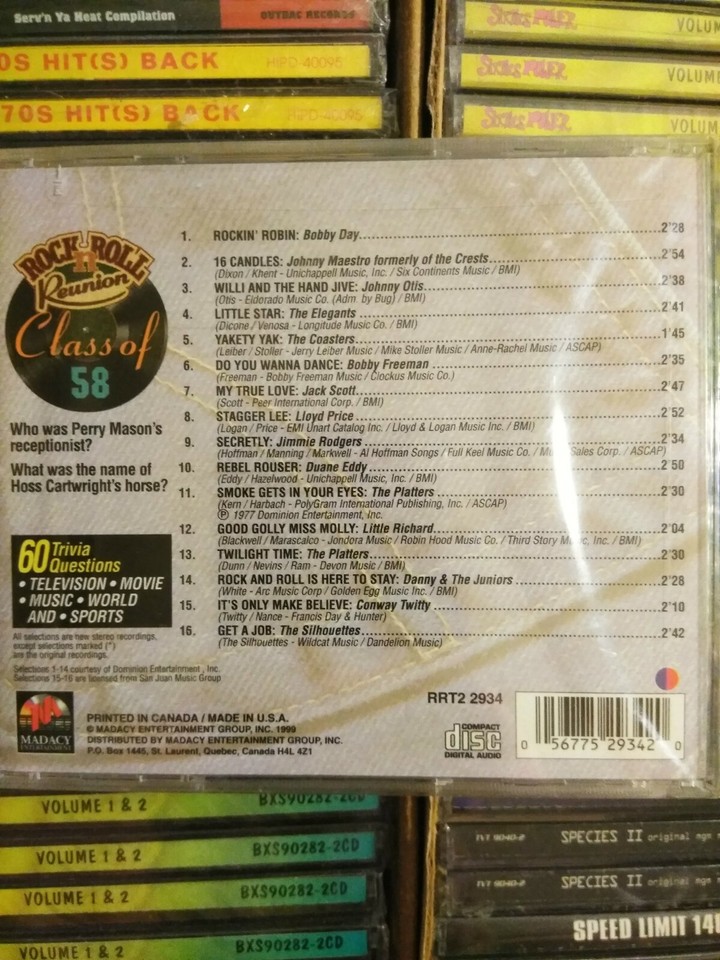 Rock n' Roll Reunion Class of 58 Various CD 1997 NEW SEALED | eBay