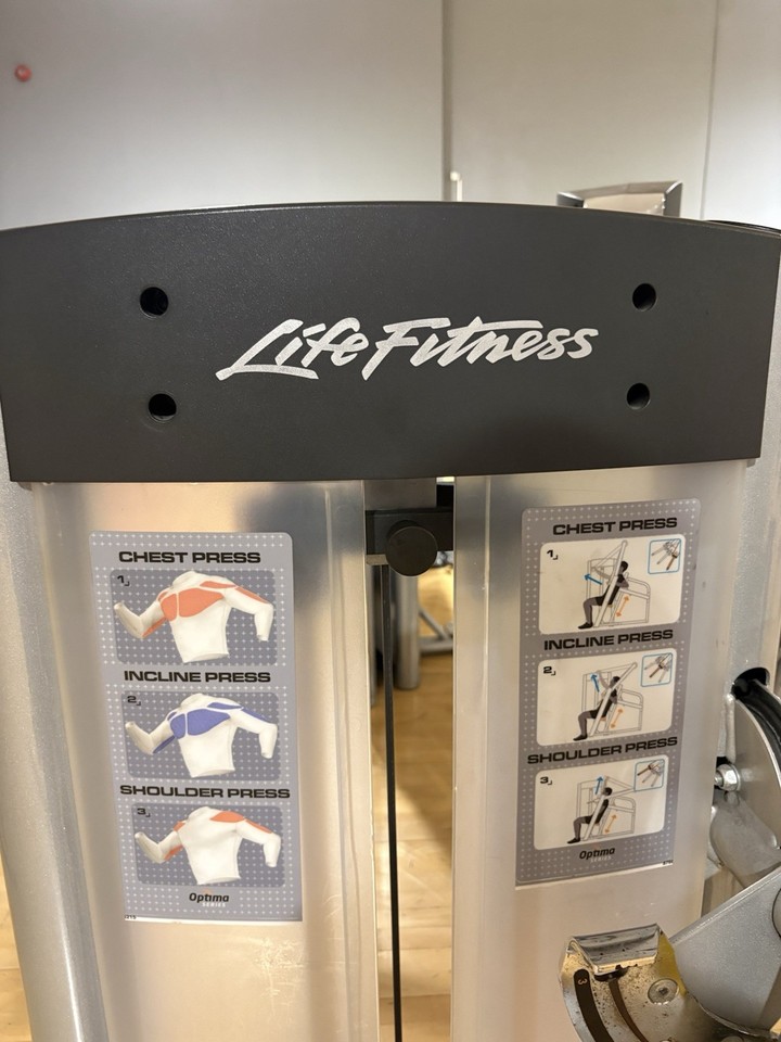 Life Fitness optima series multi-press machine commercial gym equipment ...