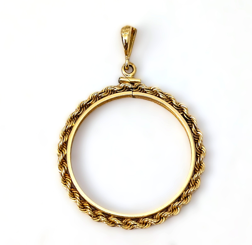 14K Gold Rope Bezel for 20 US Gold Coin Pendent | eBay