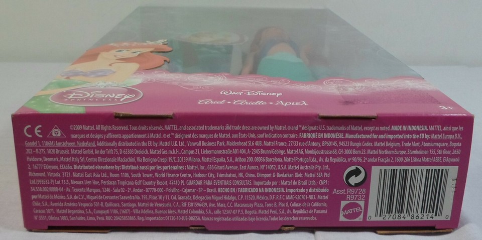 DISNEY MATTEL 2009 PRINCESS ARIEL THE LITTLE MERMAID DOLL WITH CROWN ...