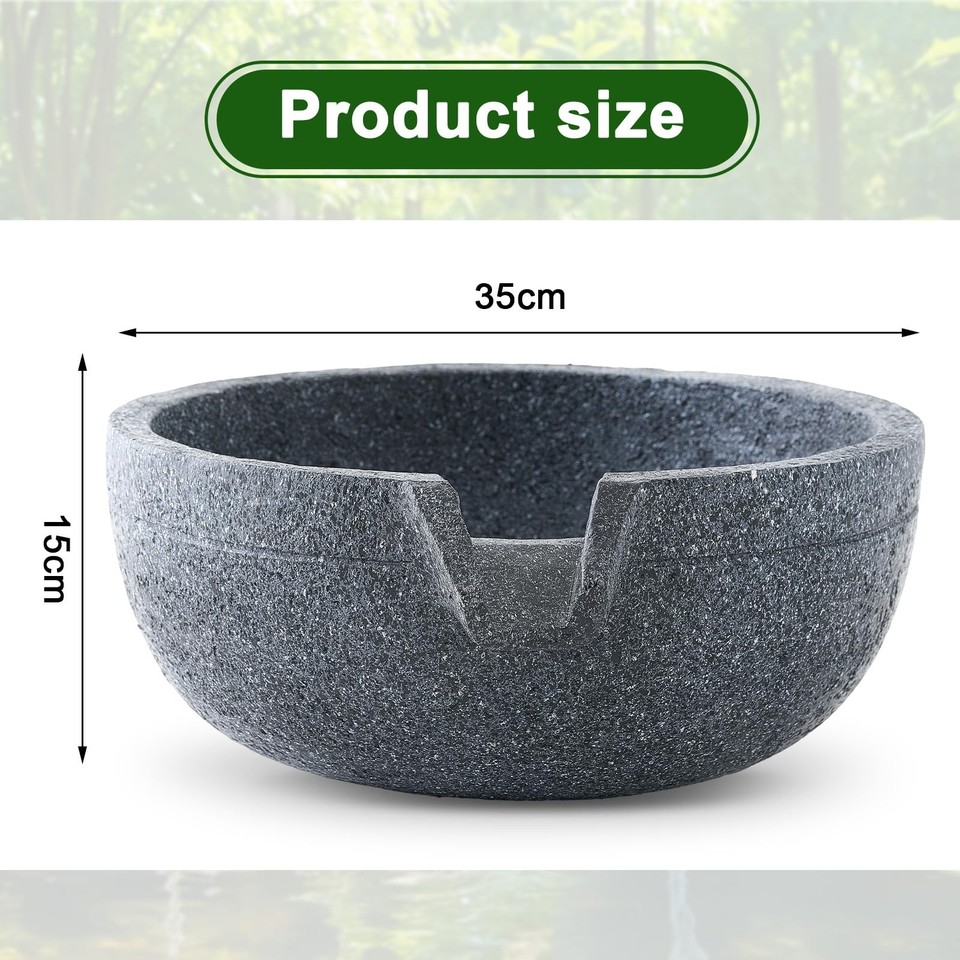 Spillway Bowl Fountain Basin Kit, 13.7 Inch Realistic Stone Resin ...
