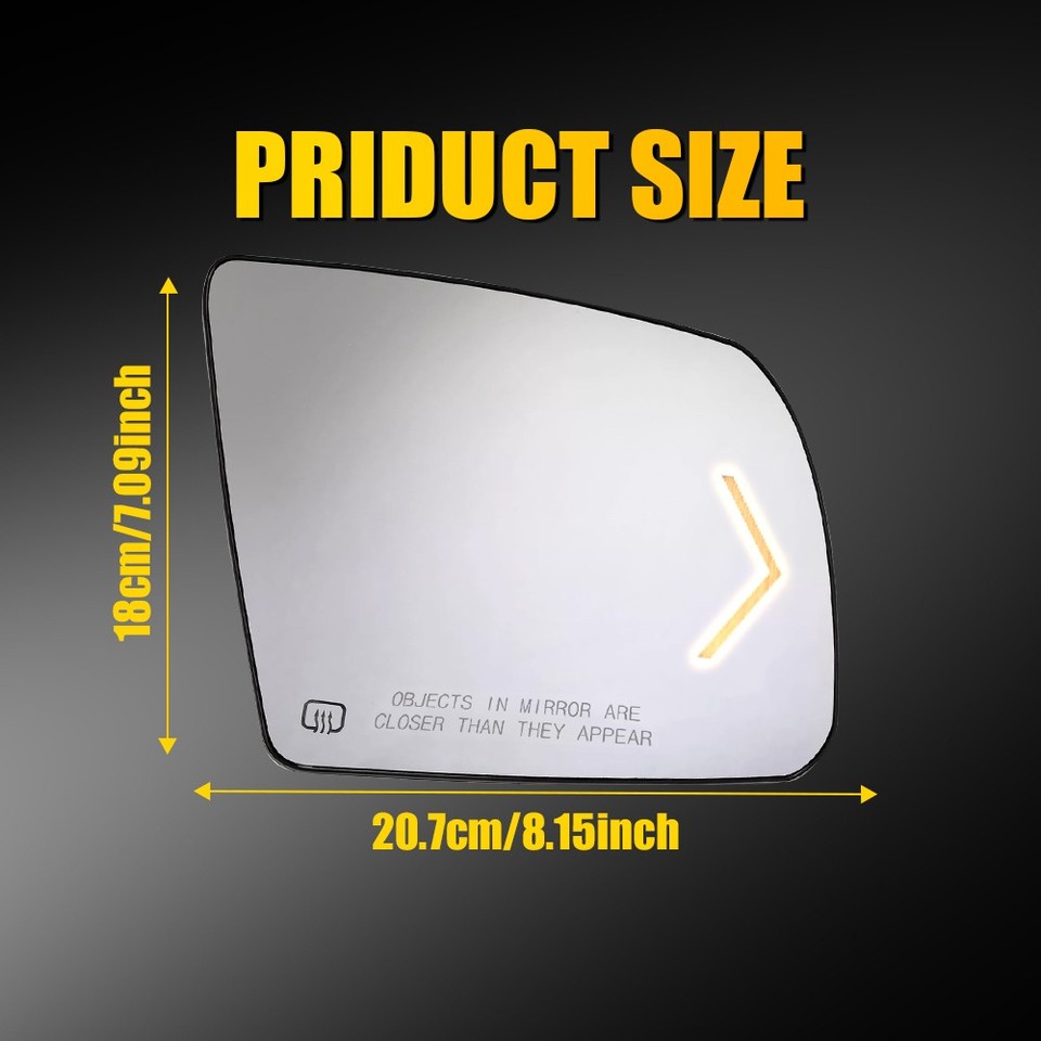Right Left Side Mirror Glass Heated Turn Signal fits Tundra Sequoia ...