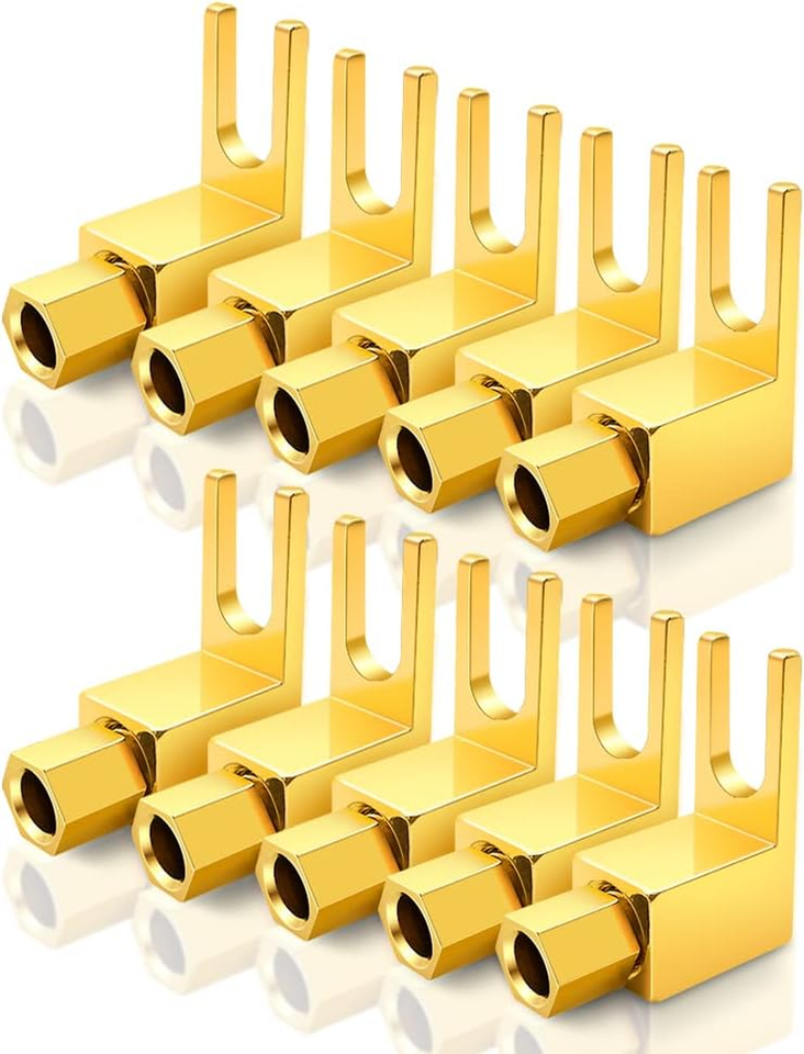 Banana Plug to Spade Adapter - Speaker Amplifier Connectors (10-Pack ...