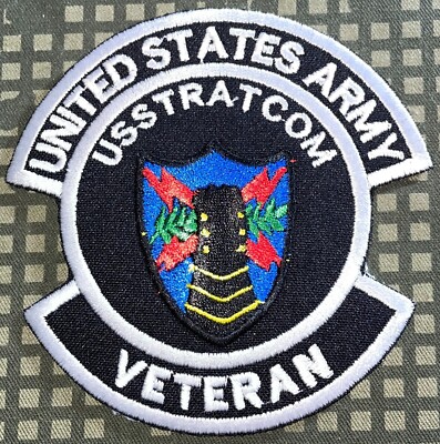 US Army USSTRATCOM US Strategic Command Veteran Patch Hook & Iron-On ...