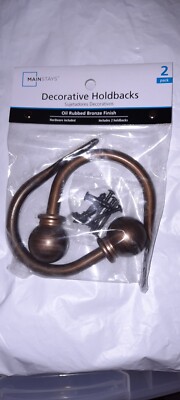 Main Stays Home Decorative Curtain Hold backs New Set Of 2 Bronze Metal ...