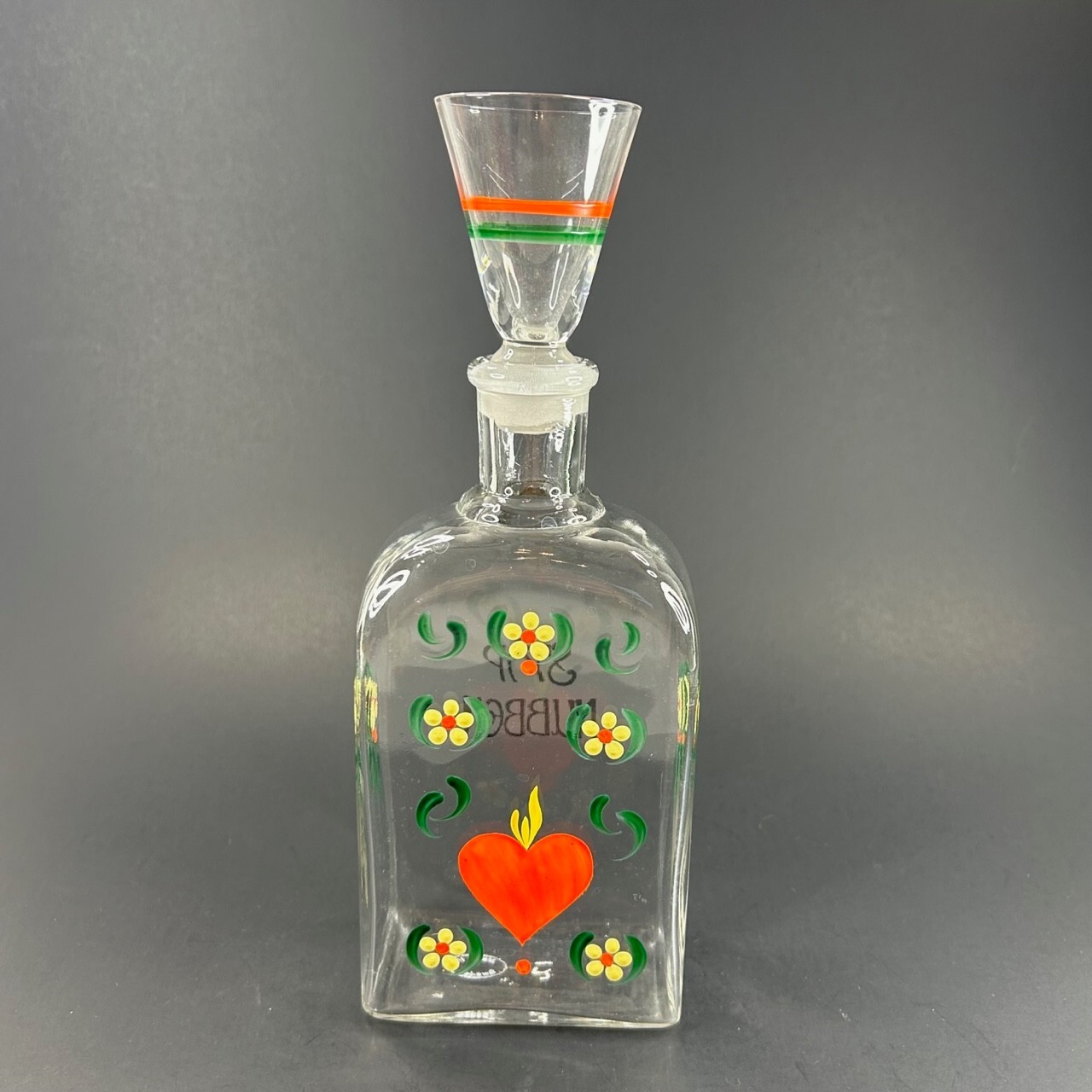 Johansfors Hand-Painted Burning Heart Decanter with Shot Glass Stopper ...