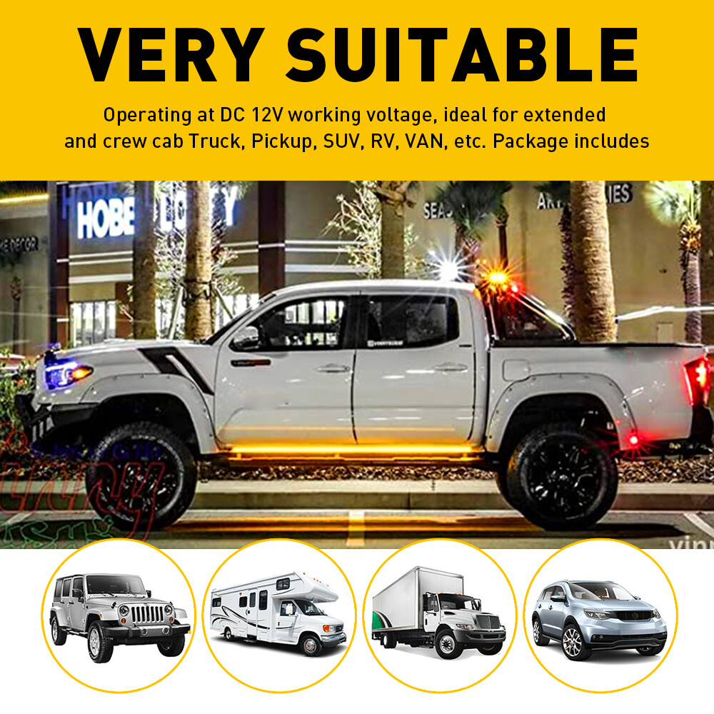 60" Running Board LED Lights Side Step Strip Bar Turn Signal Truck Off ...
